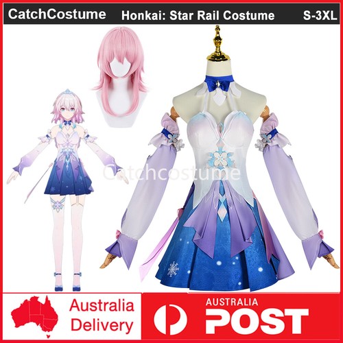 Anime Game HSR Honkai Star Rail March 7th Celebration Dress Cosplay ...