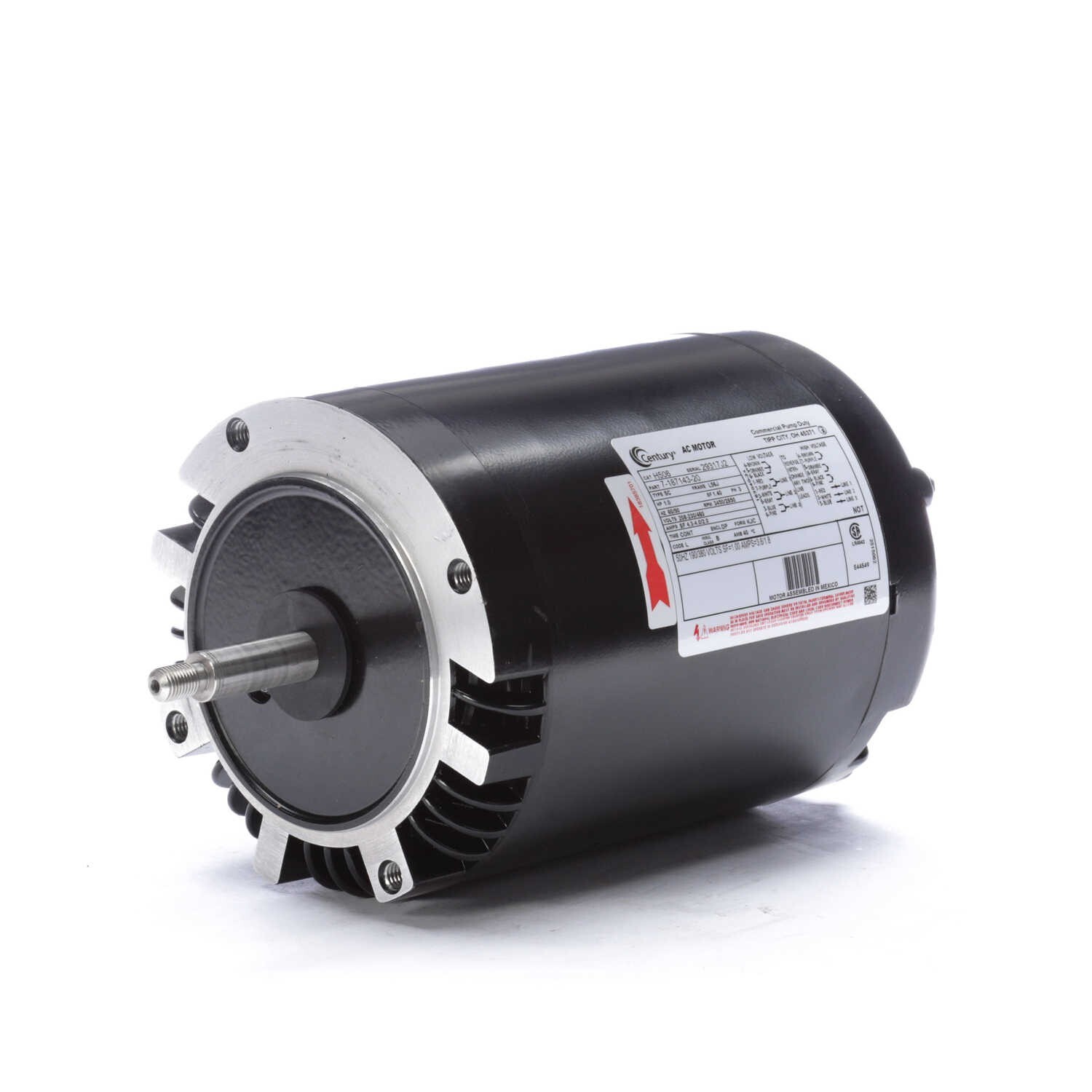 Century H506 Electric Motor 1 HP 3450 Rpm 3PH 208-230/460 Volt 56J ...