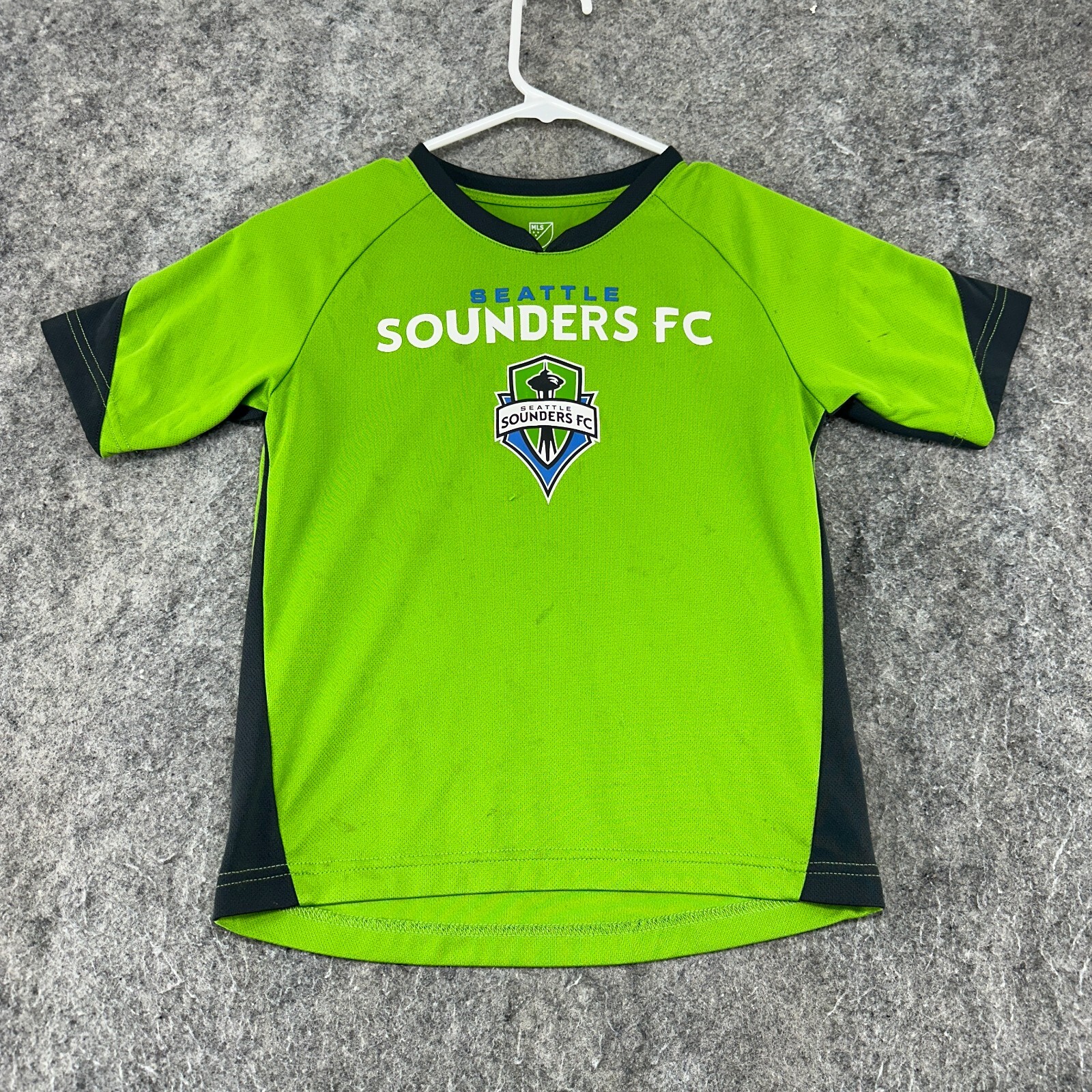 Seattle Sounders Jersey Boys Small Green Gray Graphic Print #9 Adidas ...
