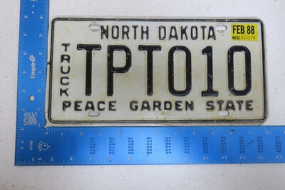 1988 88 NORTH DAKOTA ND LICENSE PLATE TAG TRUCK #TPT 010 NATURAL ...