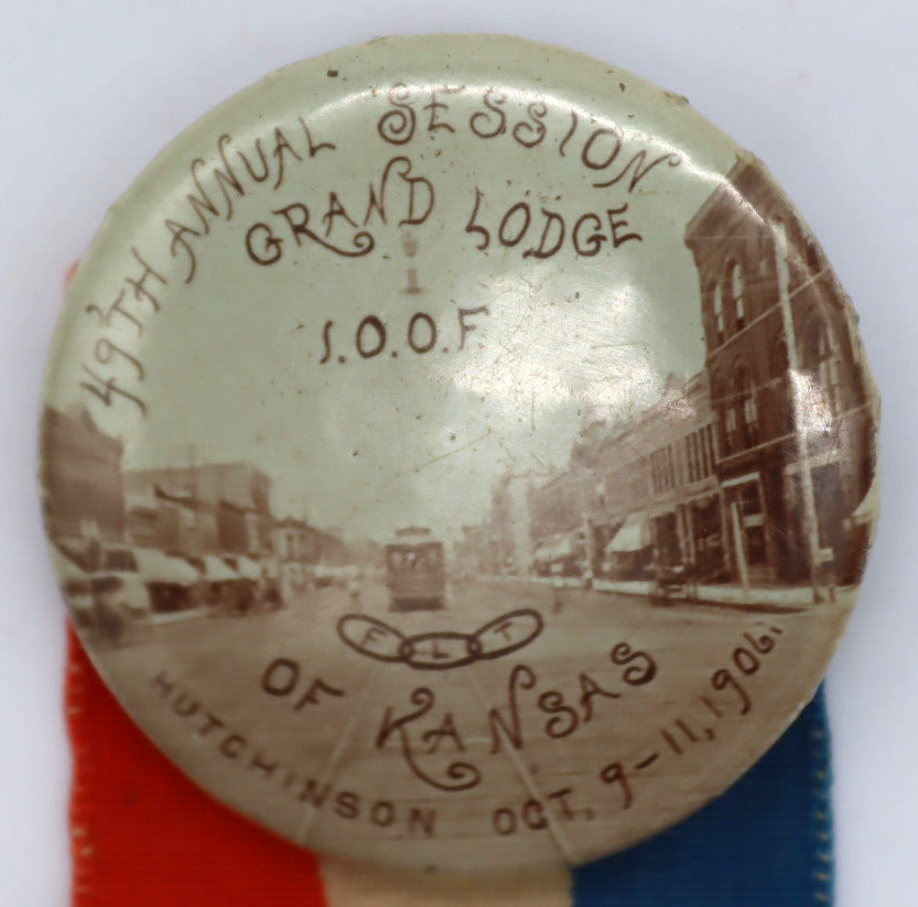 1906 I.O.O.F. Odd Fellows Button Grand Lodge of Hutchinson Kansas 49th ...