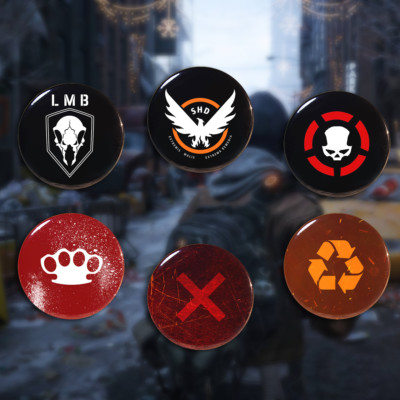 Factions Badge of Division Pin back 2.2 in. Tin Badge Button For The ...