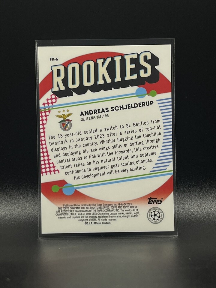 2022-23 Topps Finest Andreas Schjelderup Blue Rookies SP /150 Benfica ...