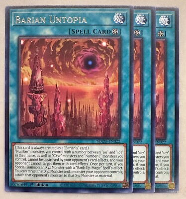 3x Barian Untopia 1st Edition Rare MAZE-EN022 Yu-Gi-Oh! | eBay