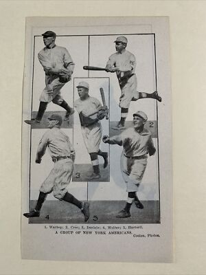 New York Highlanders Birdie Daniels George Davis 1912 Baseball Team 4X6 ...