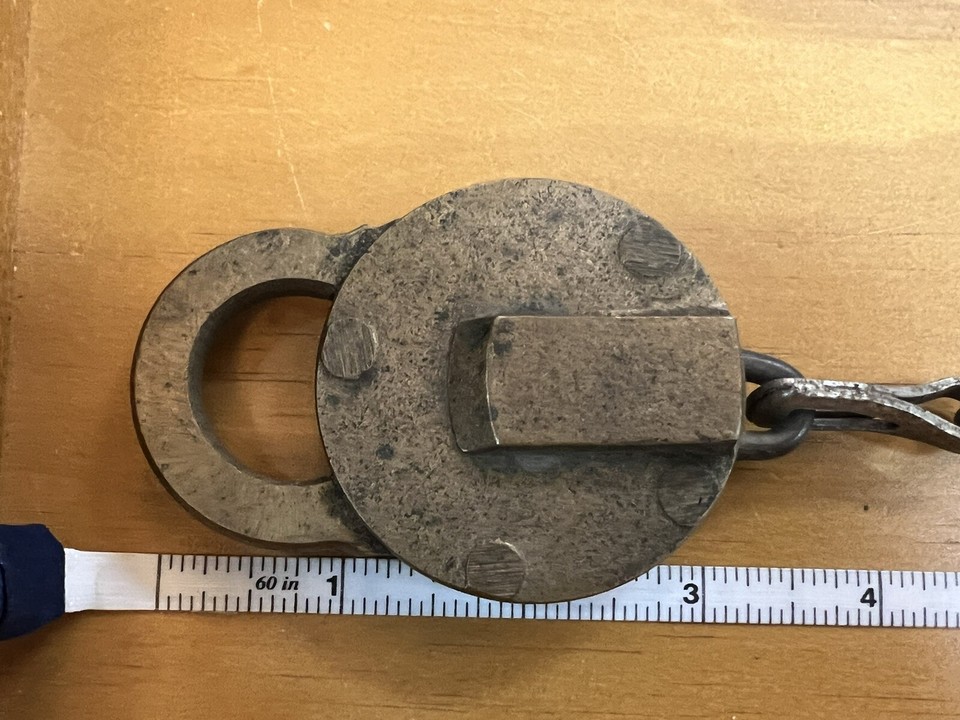 Vintage Railroad Pad Lock & Chain Ames Sword Chicopee Massachusetts ...