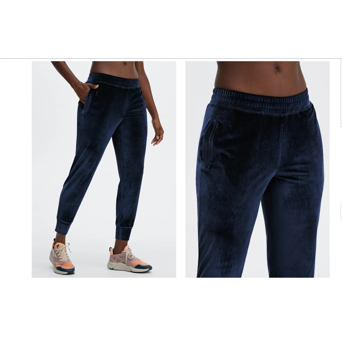NWT Fabletics Daria Velour Jogger. Sz. 1X 16/18 Deep Navy | eBay