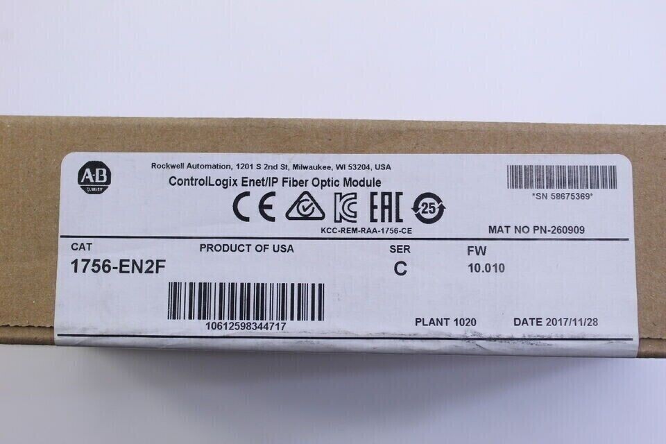 New Factory Sealed AB 1756-EN2F SER C ControlLogix ENET/IP Fiber Optic ...