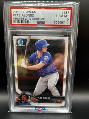 🔥 2018 Bowman Chrome PETE ALONSO Rookie RC PSA 10 Gem Mint New York ...