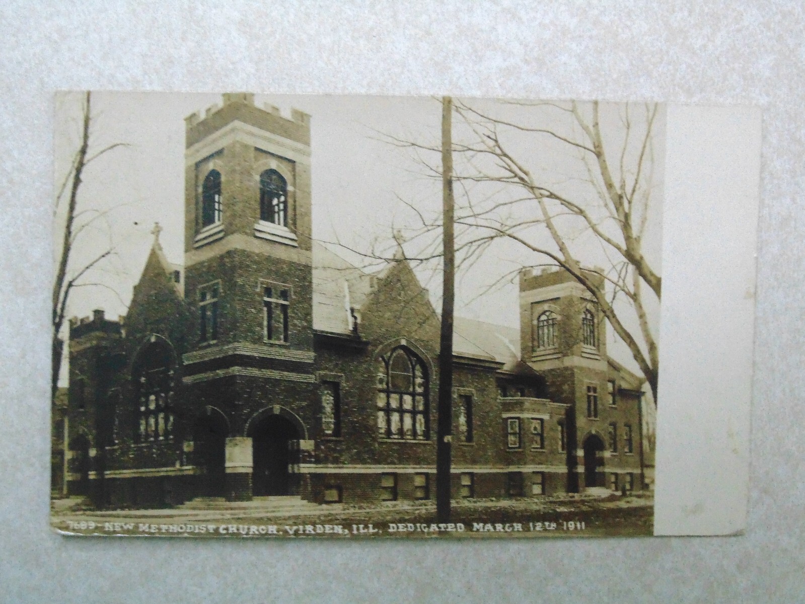 J1073 Postcard RPPC New Methodist Church Virden IL Illinois | eBay