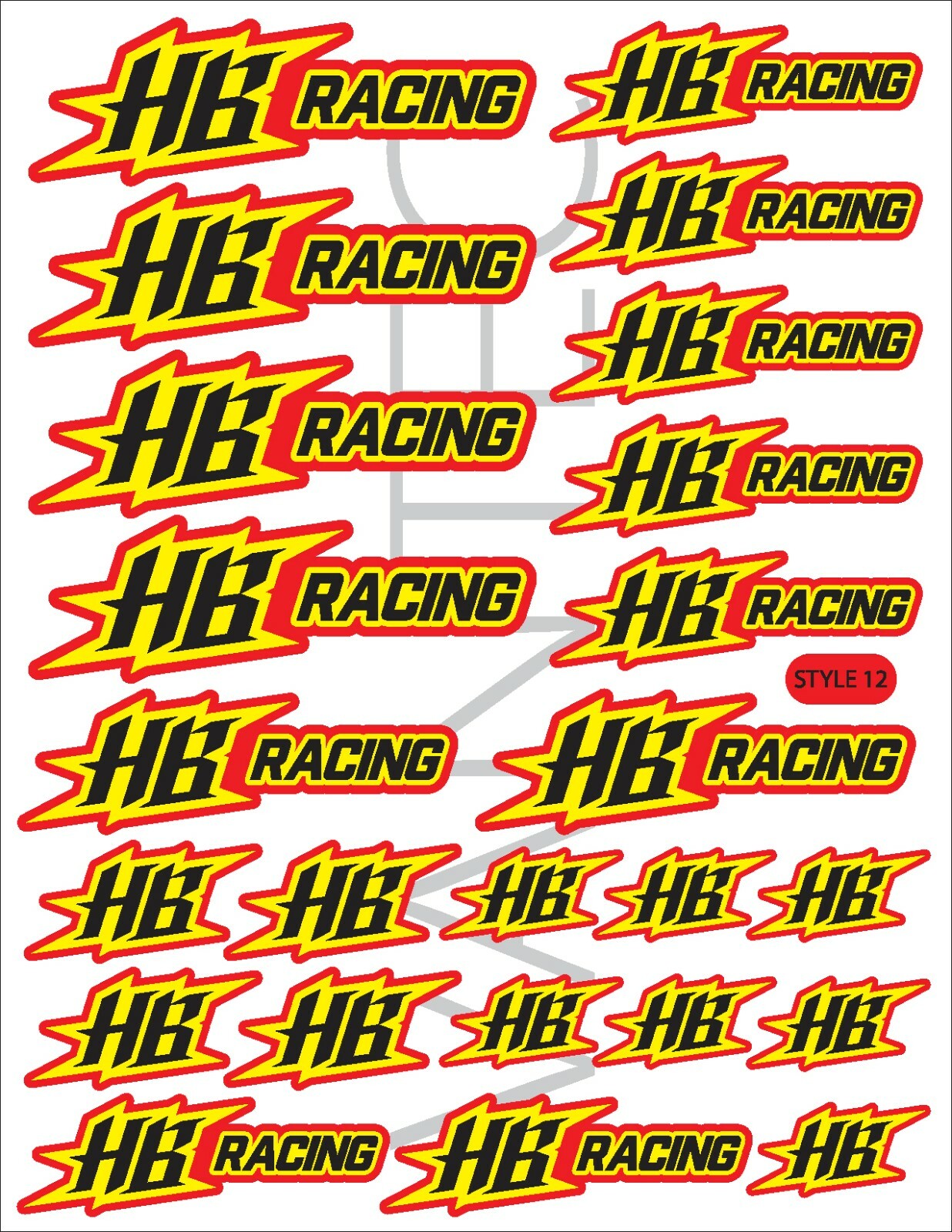 HB Racing RC Sticker Decal electric buggy cars truck D418 RGT8-E | eBay