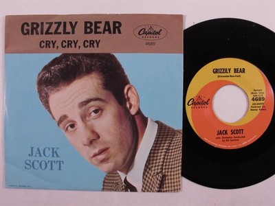 Rockabilly Popcorn 45 JACK SCOTT Grizzly Bear CAPITOL NM picture sleeve ...