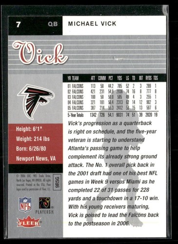 2006 Ultra Michael Vick #7 Atlanta Falcons | eBay