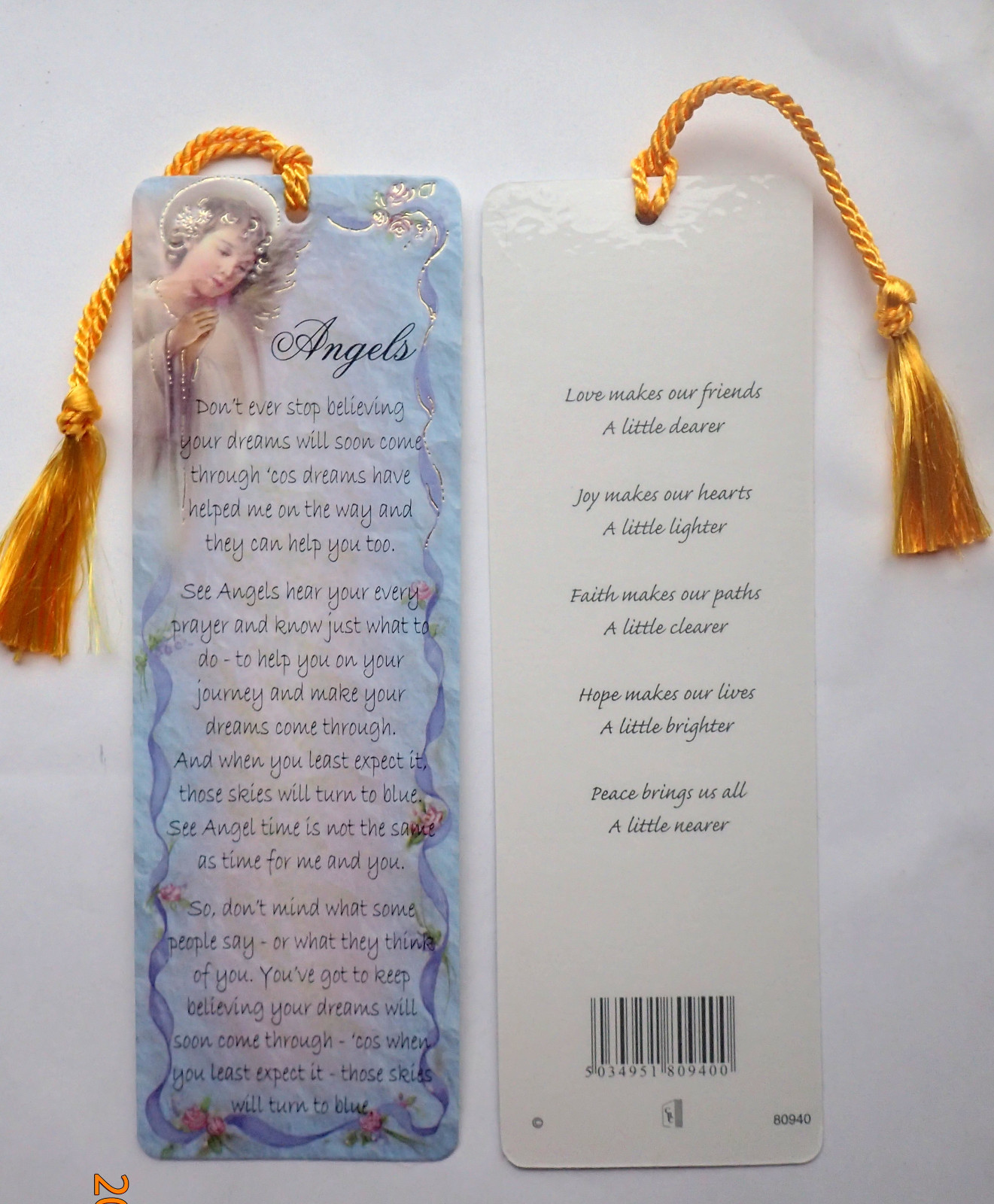 ANGELS Bookmark with Verse & Prayer Catholic / Christian Gift | eBay UK