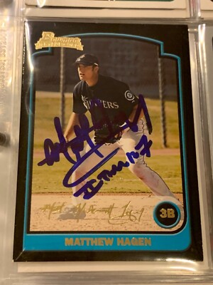 MATTHEW HAGEN AUTOGRAPHED SIGNED 2003 BOWMAN GOLD CARD | eBay