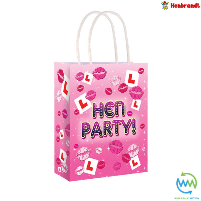 HEN PARTY BAG Pink NOVELTY Learner FAVOURS Hen Do NIGHT OUT Paper Bags ...