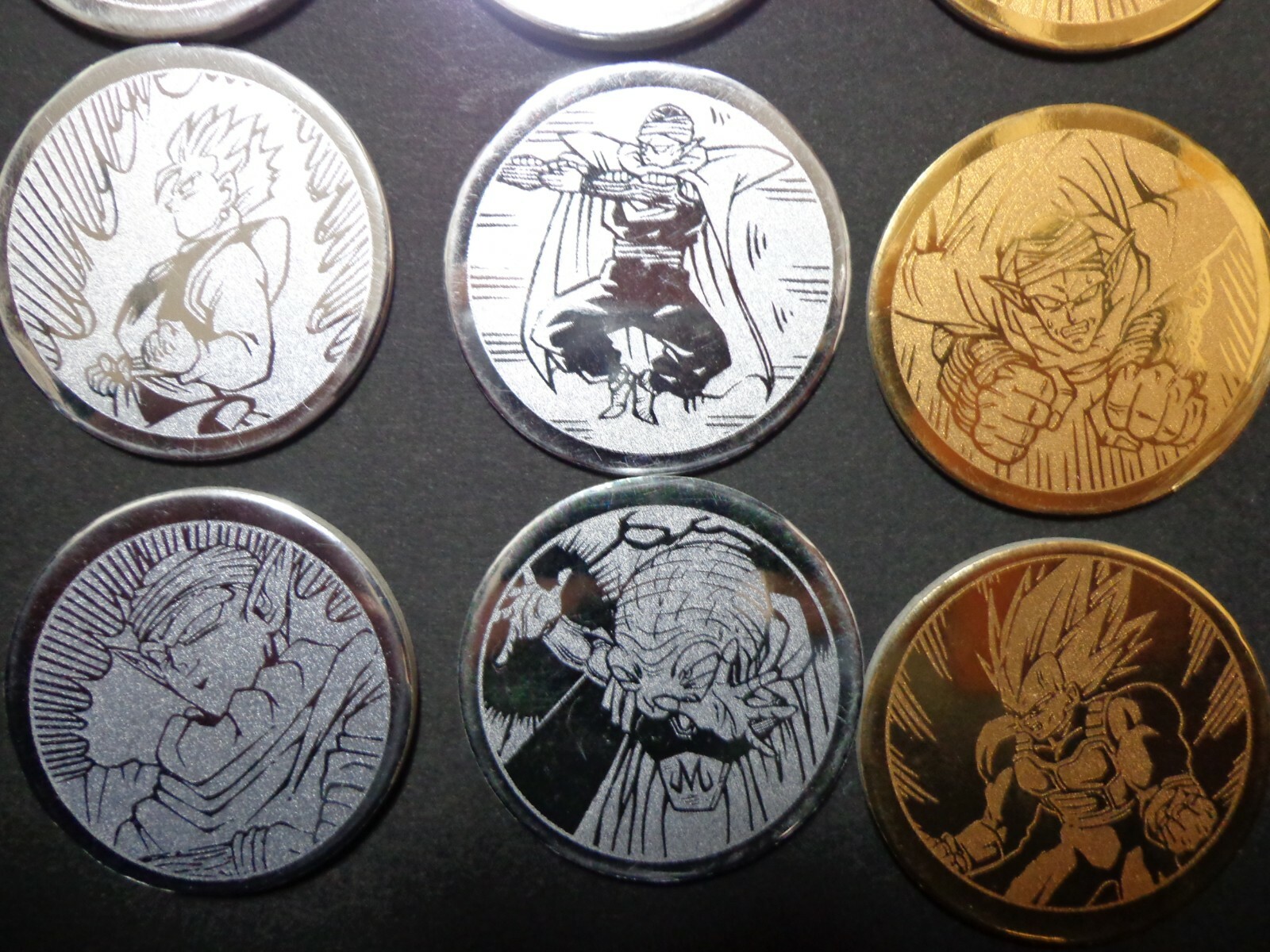Dragon ball Z Pogs Menko Set vintage Goku Vegeta Goten Piccolo Gohan ...