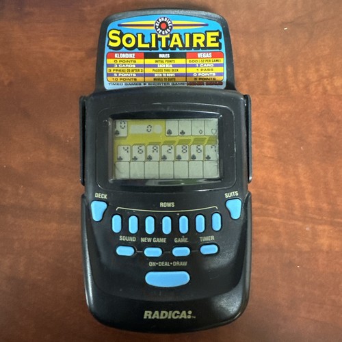 Radica Solitaire Klondike Vegas Handheld Travel LCD Game 3620 Flip ...