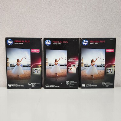 3 - Boxes HP PREMIUM PLUS Photo Paper 4x6 CR668A Glossy - 100 Sheets ...