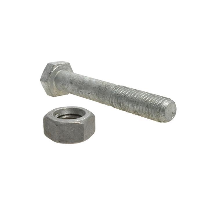 Qty 50 Hex Bolt M16 (16mm) x 200mm Galvanised Nut Galv Treated Pine HDG ...