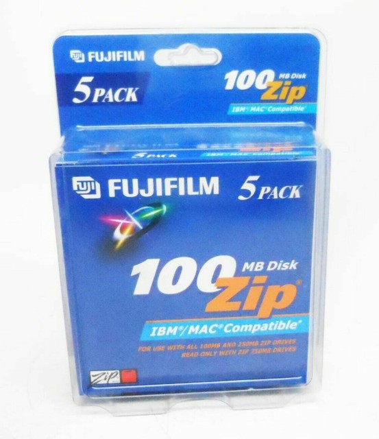 Fujifilm 100mb Zip Disk 5-pack IBM Formatted Mac Compatible for sale ...