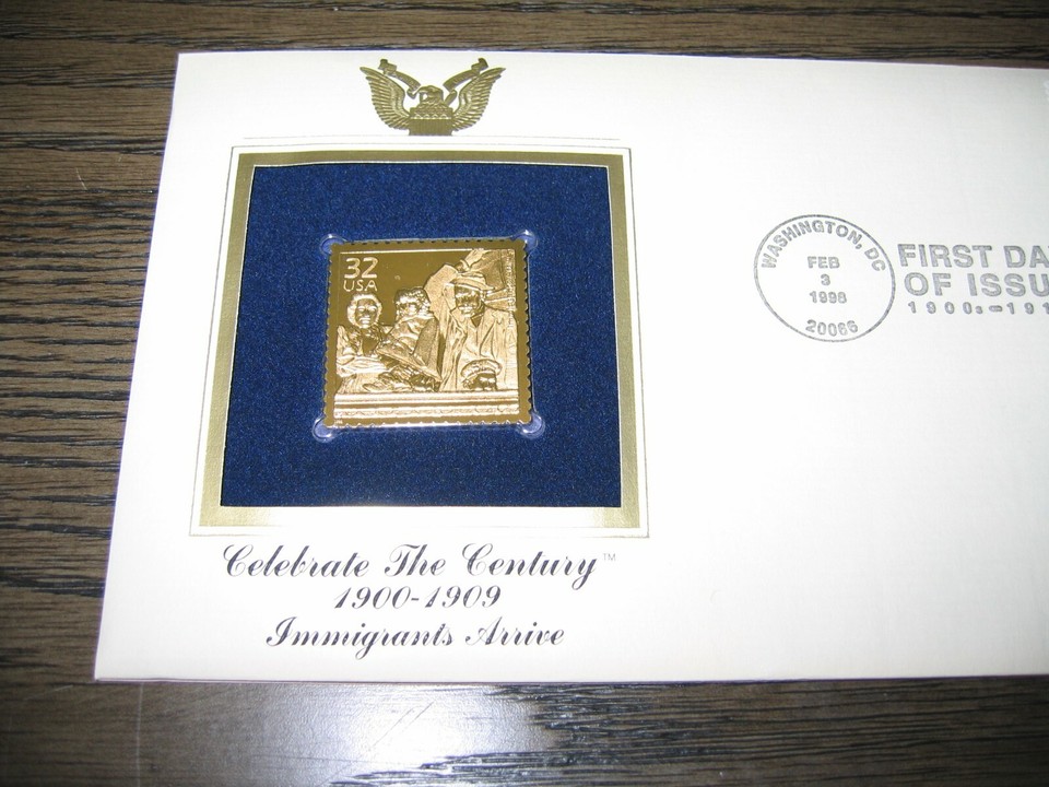 IMMIGRANTS ARRIVE Gold Golden Replica Celebrate Century Stamp Cover | eBay