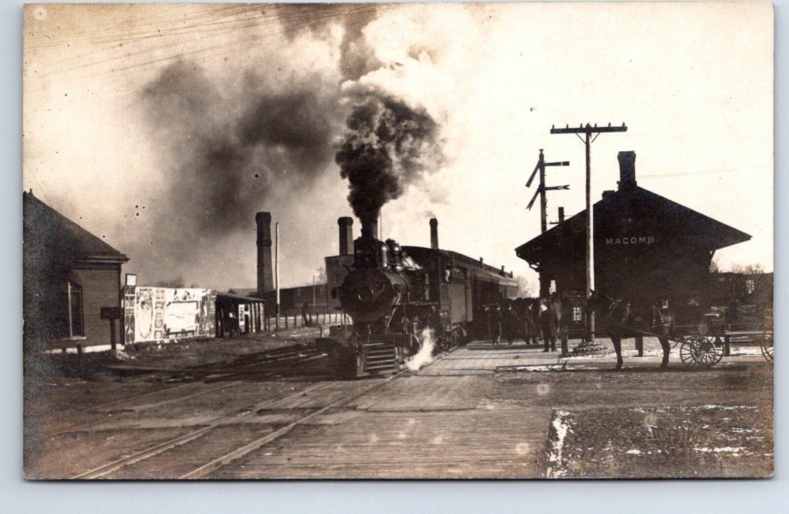 RPPC Real Photo Postcard Illinois Macomb Railroad Depot Station CB&Q ...