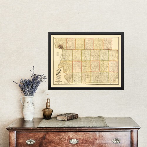 Old Map of Woodbury County, IA 1884 - Vintage Iowa Art | eBay