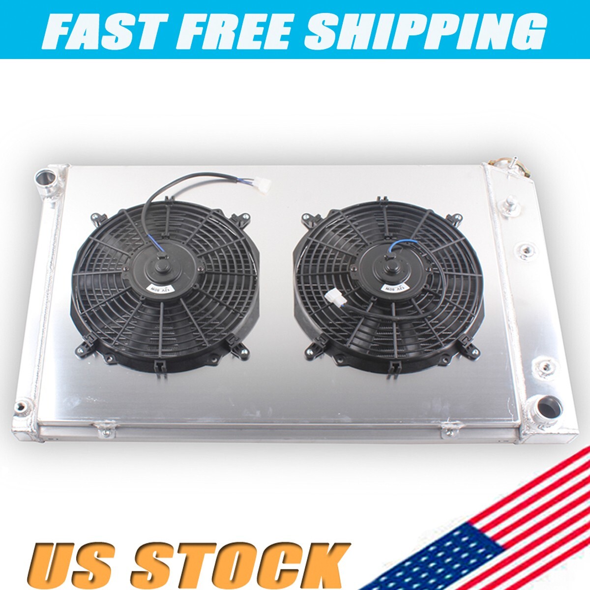 4-ROW ALUMINUM RADIATOR SHROUD FANS FOR 73-86 CHEVY GMC TRUCK PICKUP ...