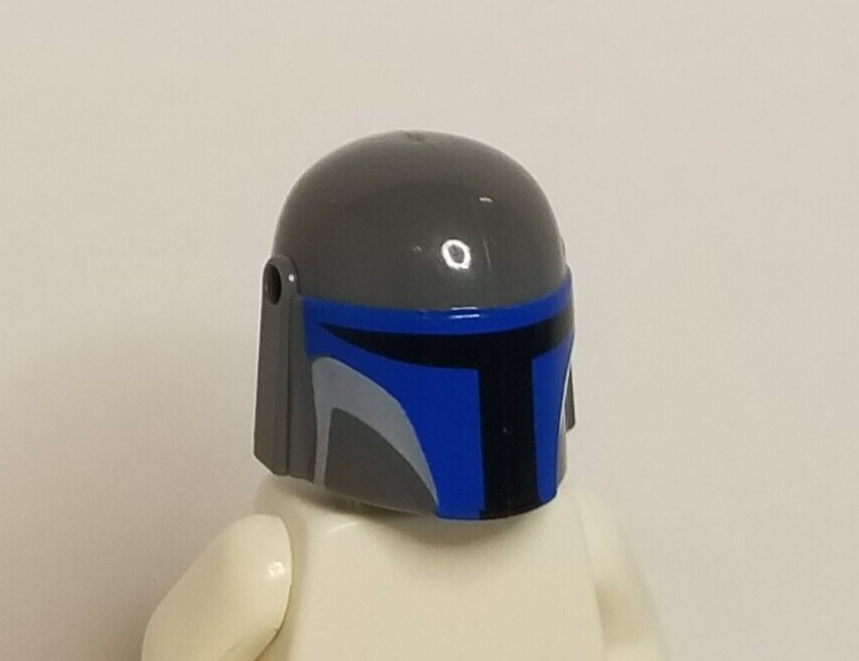 LEGO Minifigure Mandalorian Helmet Blue White Gray STAR WARS Desert ...
