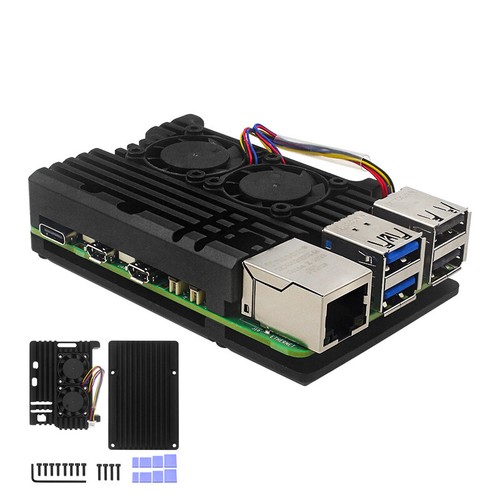 For Raspberry pi 5 dual fan aluminum alloy case PI 5 passive cooling ...