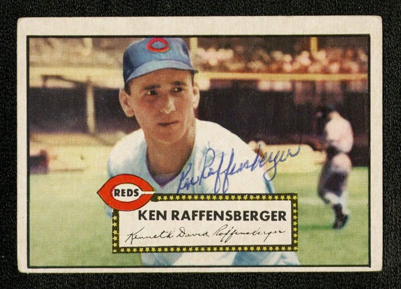 1952 TOPPS 118 KEN RAFFENSBERGER AUTOGRAPHED HQ SIGNED CINCINNATI REDS ...