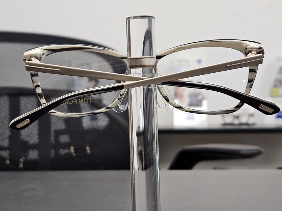 NEW TOM FORD TF 5353 050 BROWN ON IVORY HORN/MATTE GOLD AUTHENTIC ...