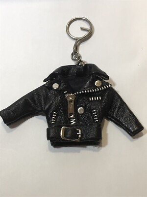 Mini Black Leather Jacket Keychain.Biker Punk Rocker Keyring Appx 2/1/2 ...