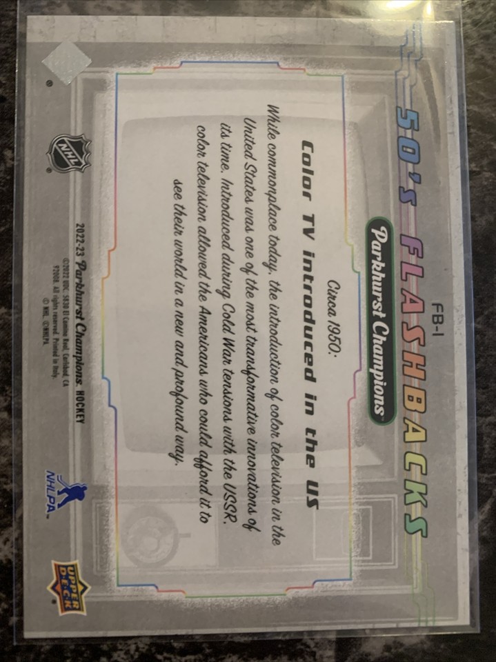 50s Flashbacks Color Tv Introduced In The US 2022-23 Parkhurst ...