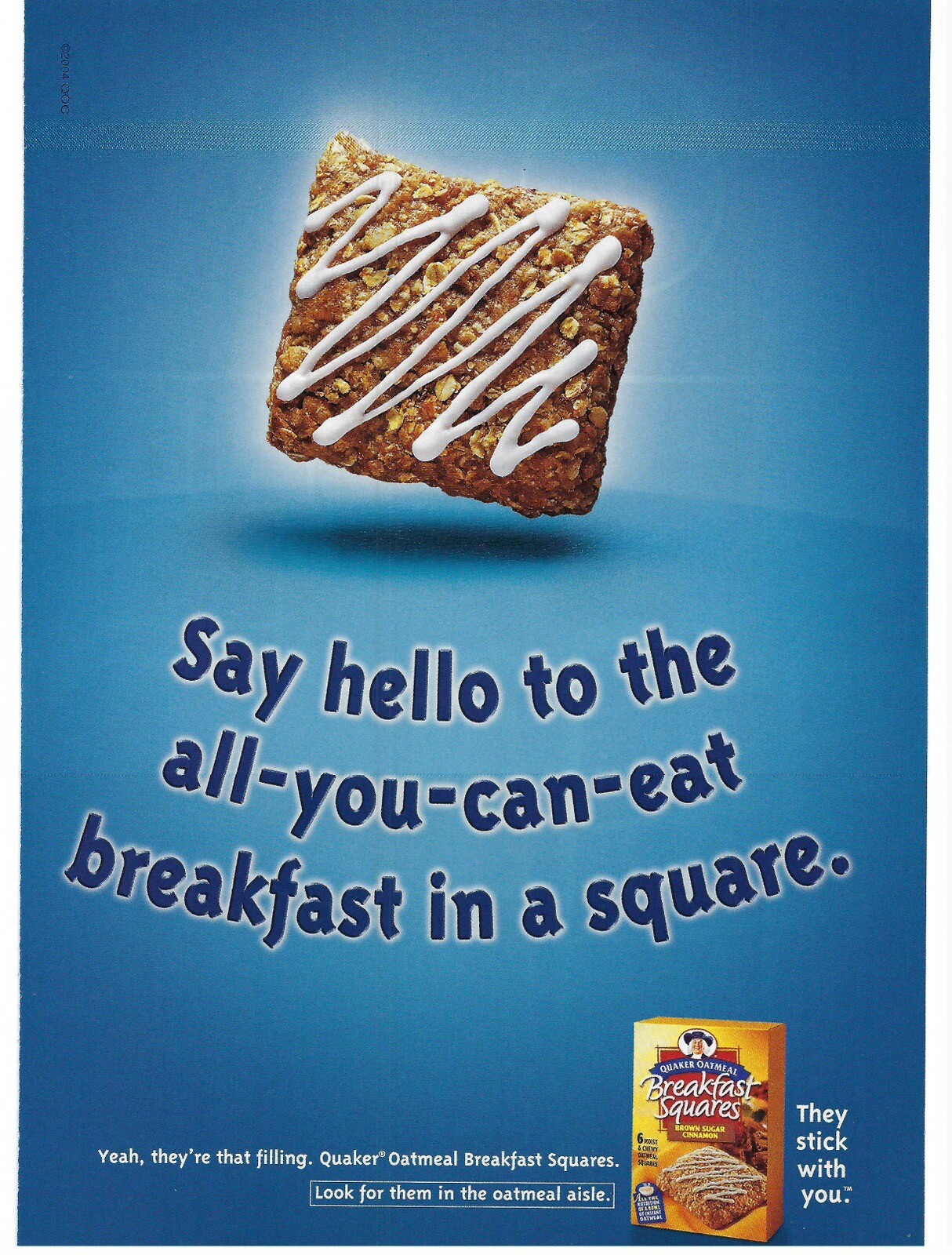 2004 Quaker Oatmeal Breakfast Squares Brown Sugar Cinnamon Food Print ...