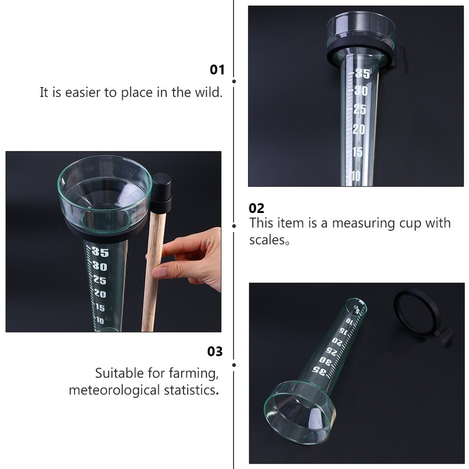 2pcs Outside Rain Gauge Rain Measuring Container without Wooden Sticks ...