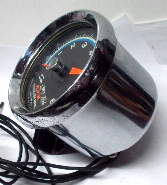 Vintage 1960`s-70`s Sun Super Tach Tachometer 8K R.P.M. Model SST-802 ...