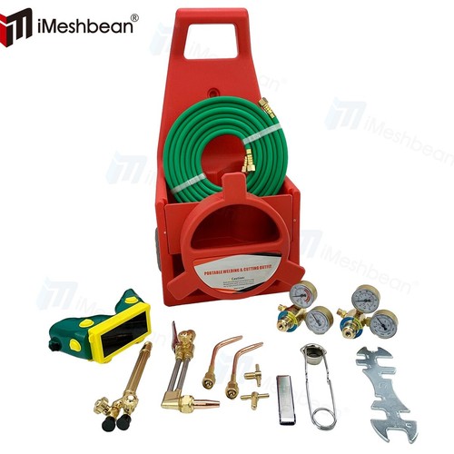 HVAC Portable Oxygen Acetylene Welding Cutting Torch Kit w/ Carrying ...