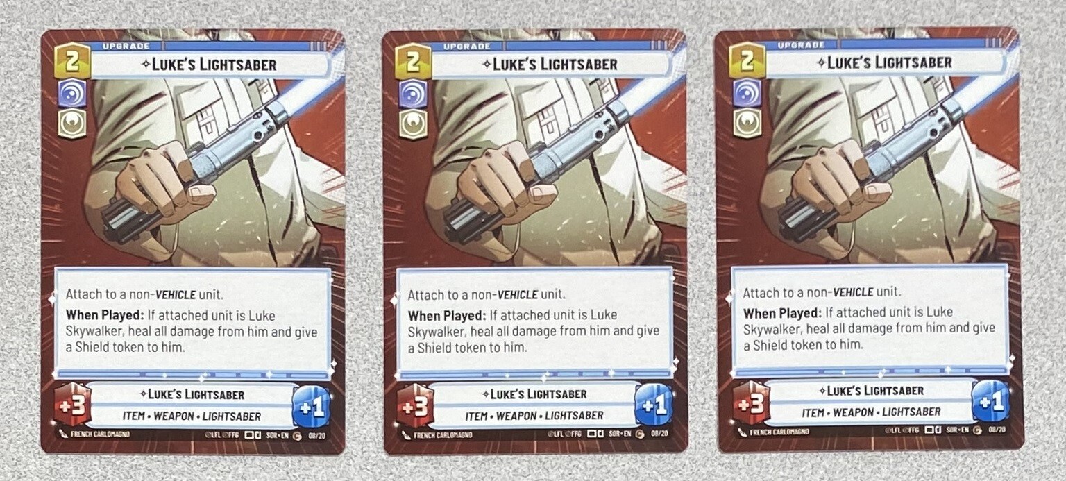 3x promo Luke's Lightsaber - Weekly Play Promo WPP Star Wars Unlimited ...