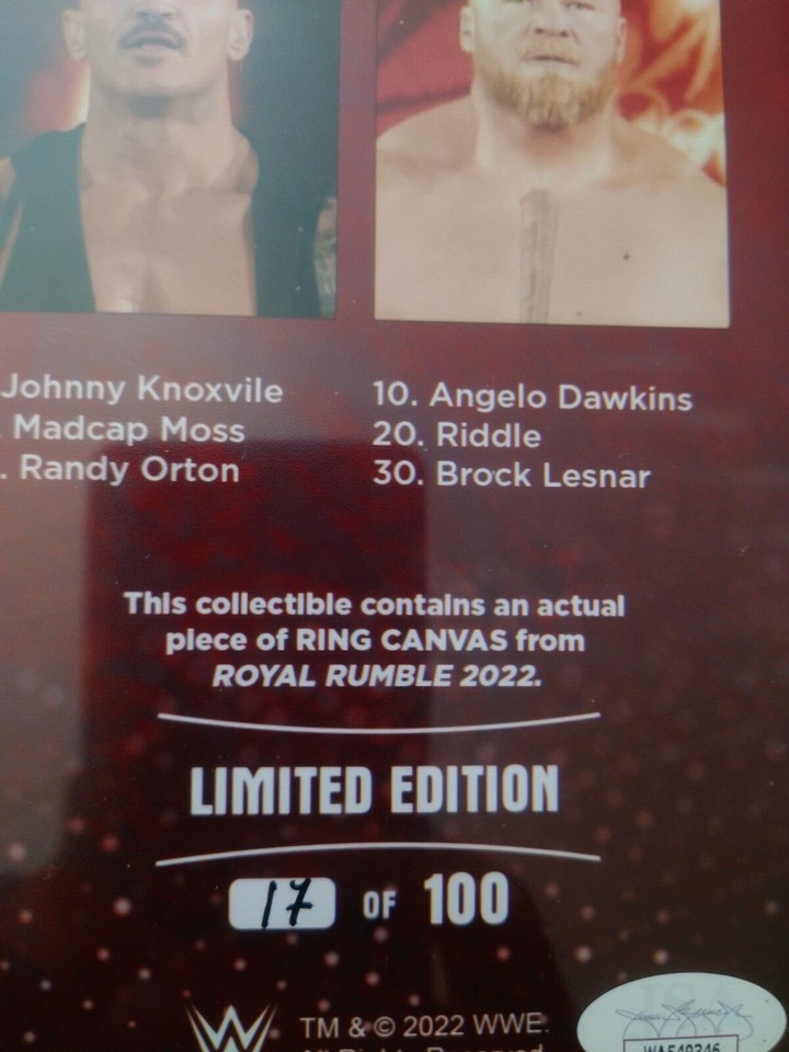 Official WWE/WWF Royal Rumble frame signed by Brock Lesnar | eBay