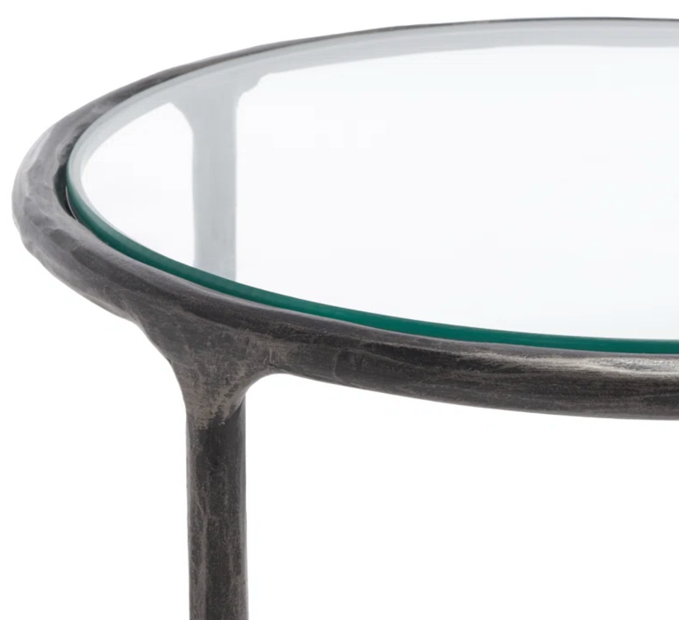 Restoration Forged Iron Hardware Thaddeus Style Round Glass Accent ...