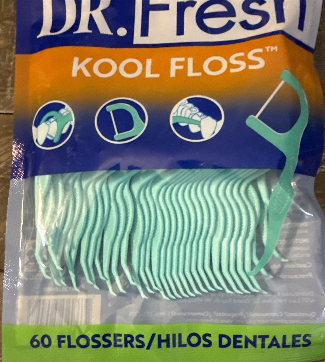 Plackers Dental Flossers Dr. Fresh Kool Floss Mint Waxed Dental ...