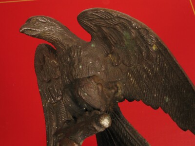 ANTIQUE BRONZE EAGLE FLAG FINIAL TOPPER AMERICANA RARE !! | eBay