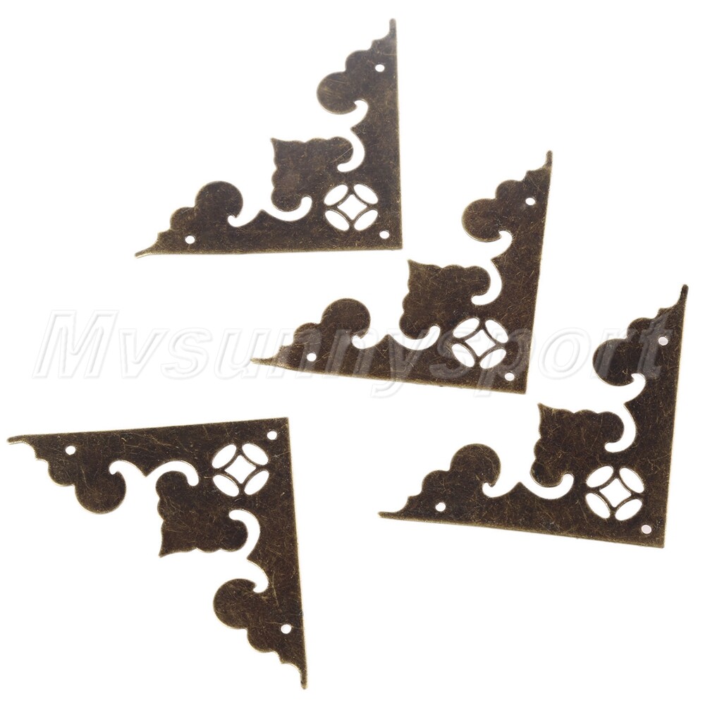 Hardware 4PCS Retro Wooden Jewelry Box Decorative Vintage Desk Corner ...