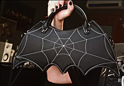 Batwing Spider Web Purse Crossbody Bag Handbag Goth Gothic Halloween ...