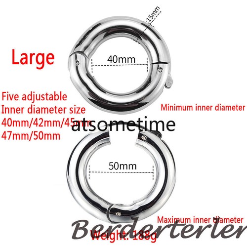 Stainless Steel Rings Adjustable Chastity Cage Metal Locks Male ...