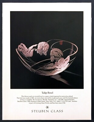 1984 Cut Crystal Tulip Bowl by Luciana G. Roselli photo Steuben vintage ...
