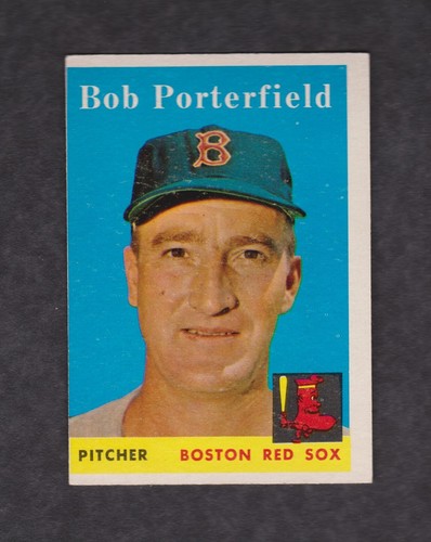 1958 Topps Baseball Card #344 Bob Porterfield Boston Red Sox NM Miscut ...
