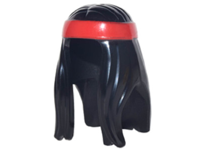 LEGO Minifigure Black Hair Native Hippie Nature Rocker Long Wig Red ...
